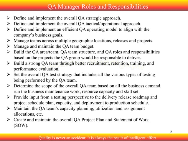 2. Softare QA roles and responsibilities | PDF