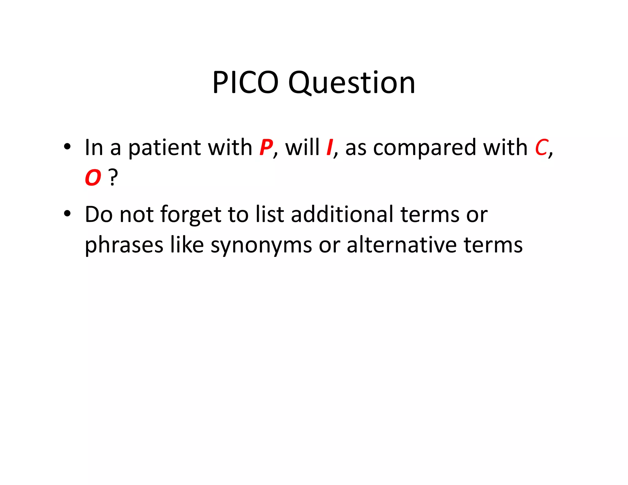 PICO question | PDF