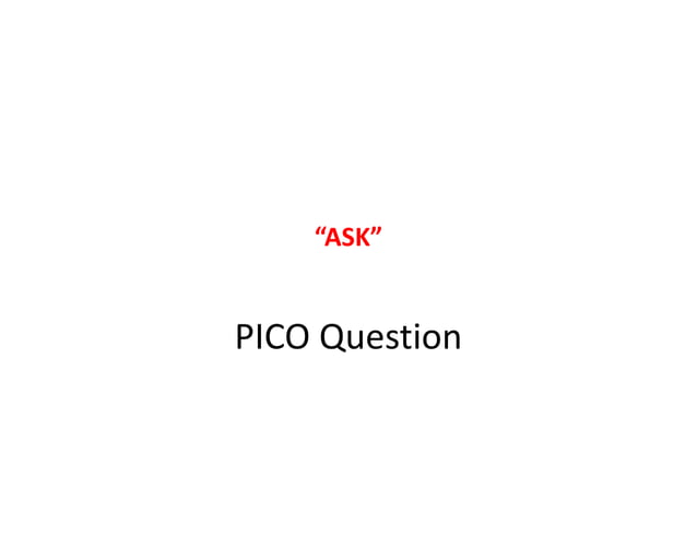 PICO question | PDF