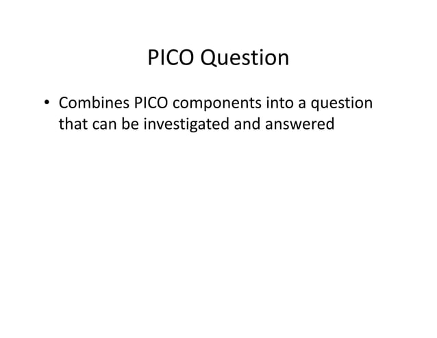 PICO question | PDF