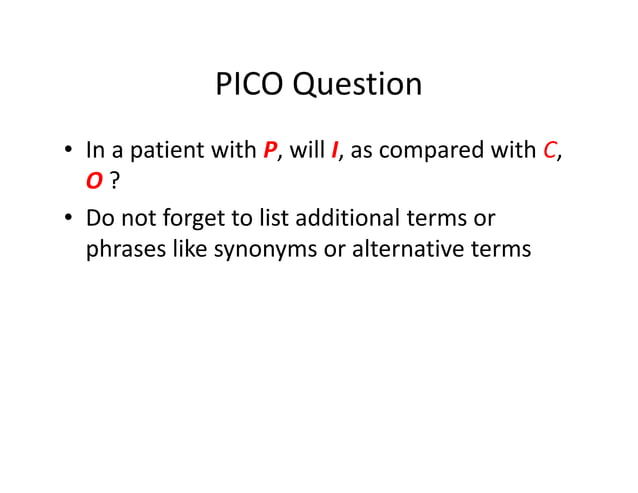PICO question | PDF