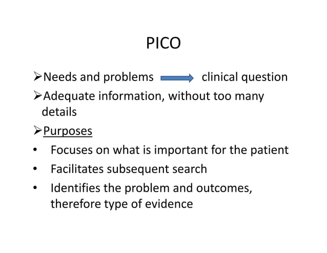 PICO question | PDF