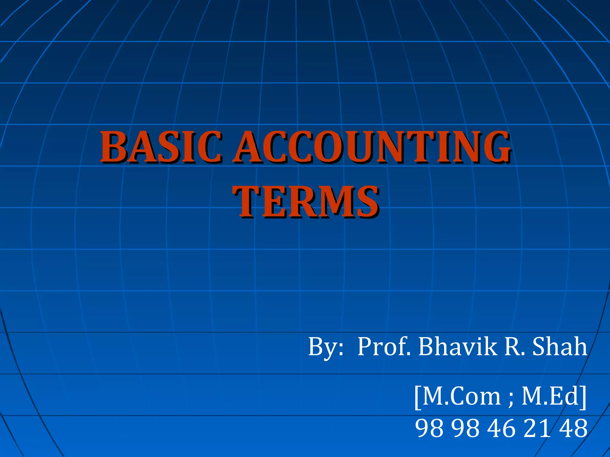 Basic Accounting Terms | PPT