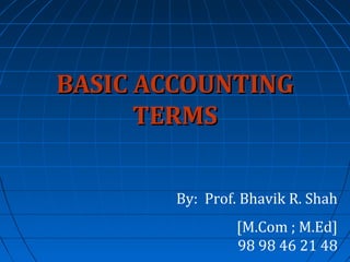 Basic Accounting Terms | PPT