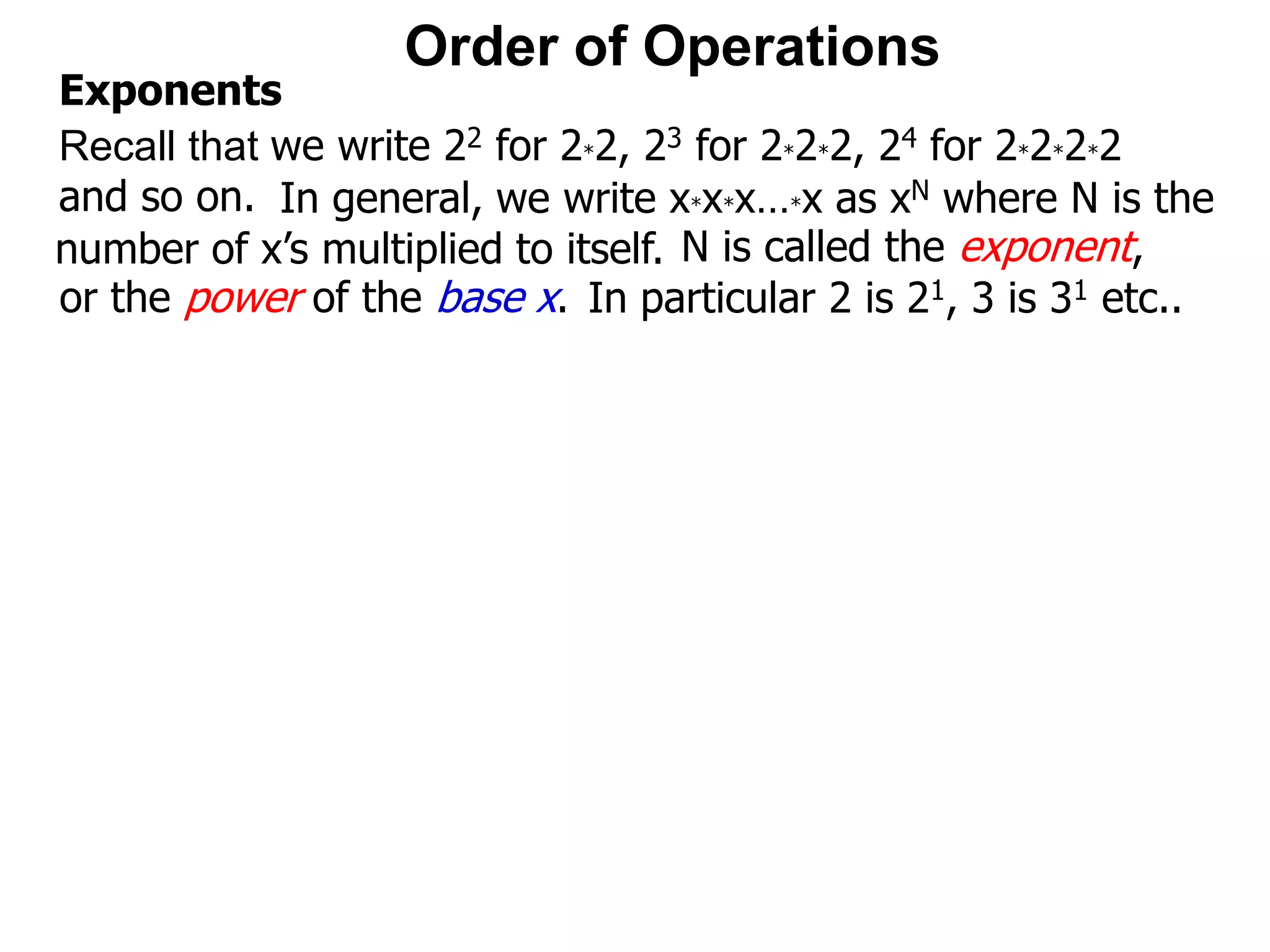 2.1 order of operations w | PPT