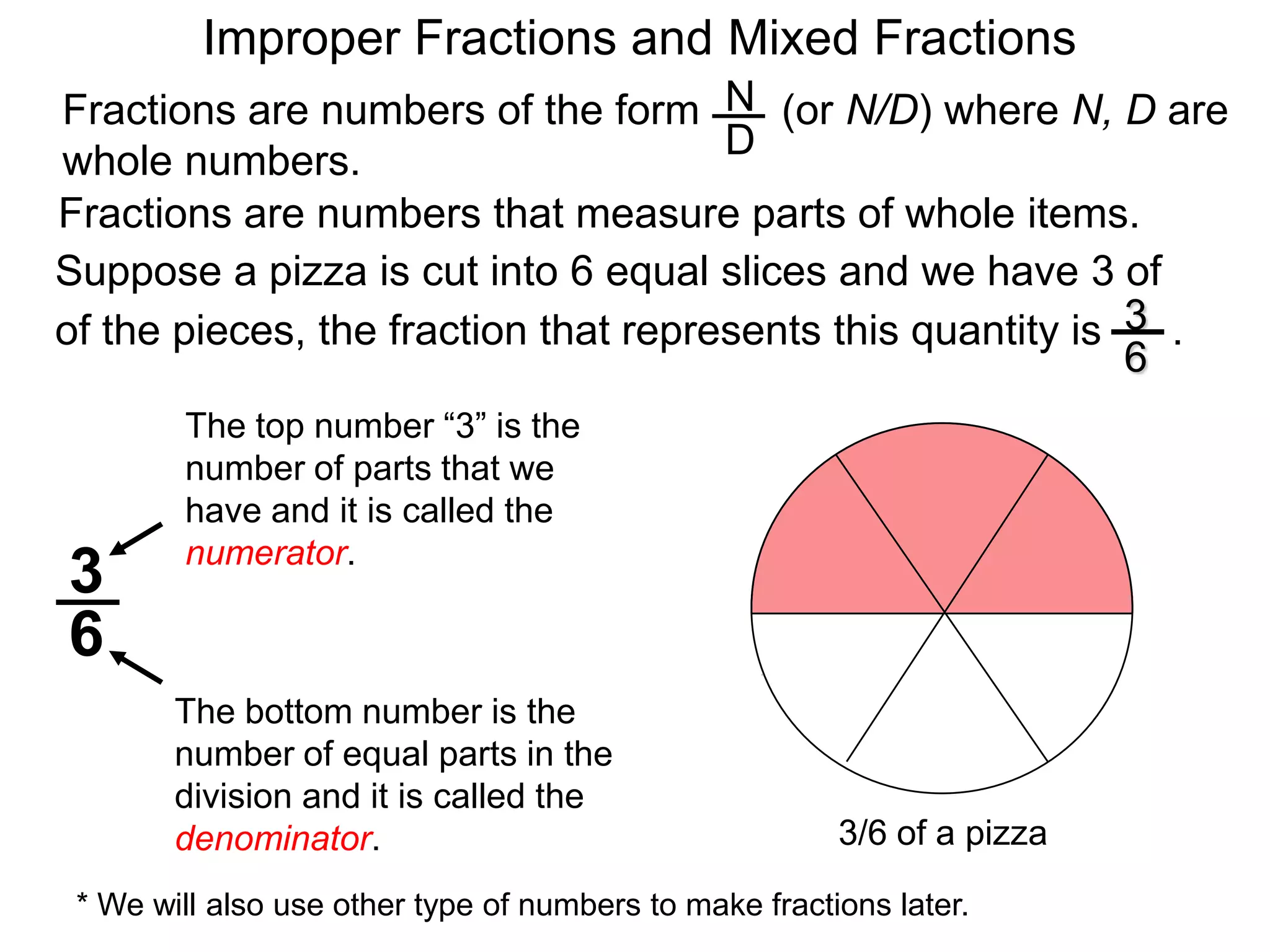 2.6 improper fractions and mixed numbers w | PPTX