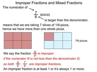 2.6 improper fractions and mixed numbers w | PPTX