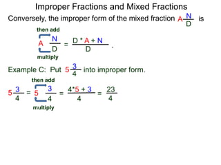 2.6 improper fractions and mixed numbers w | PPTX