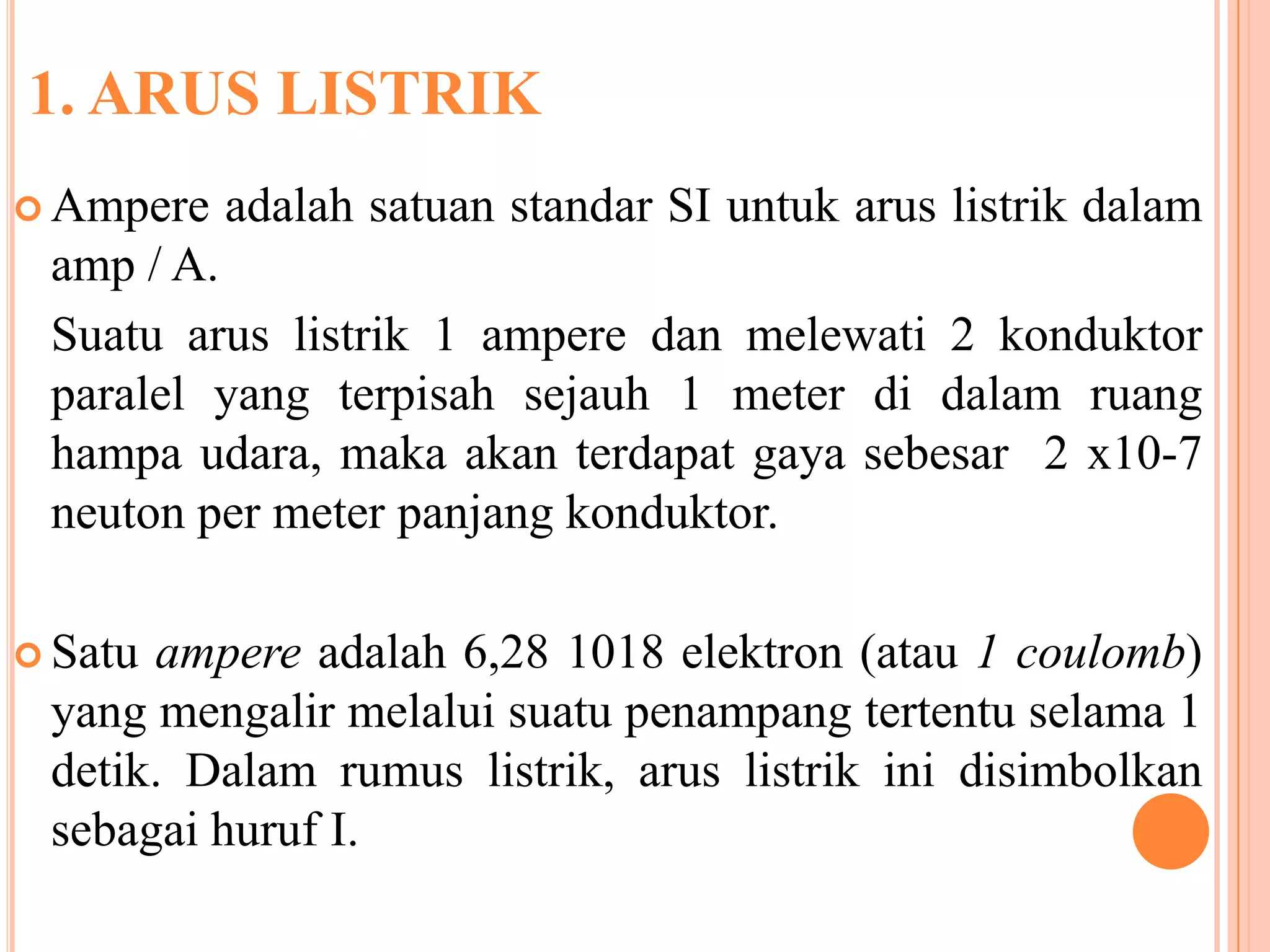 Sistem Catu Daya (SCD) BAB 2. Dasar Listrik | PPTX