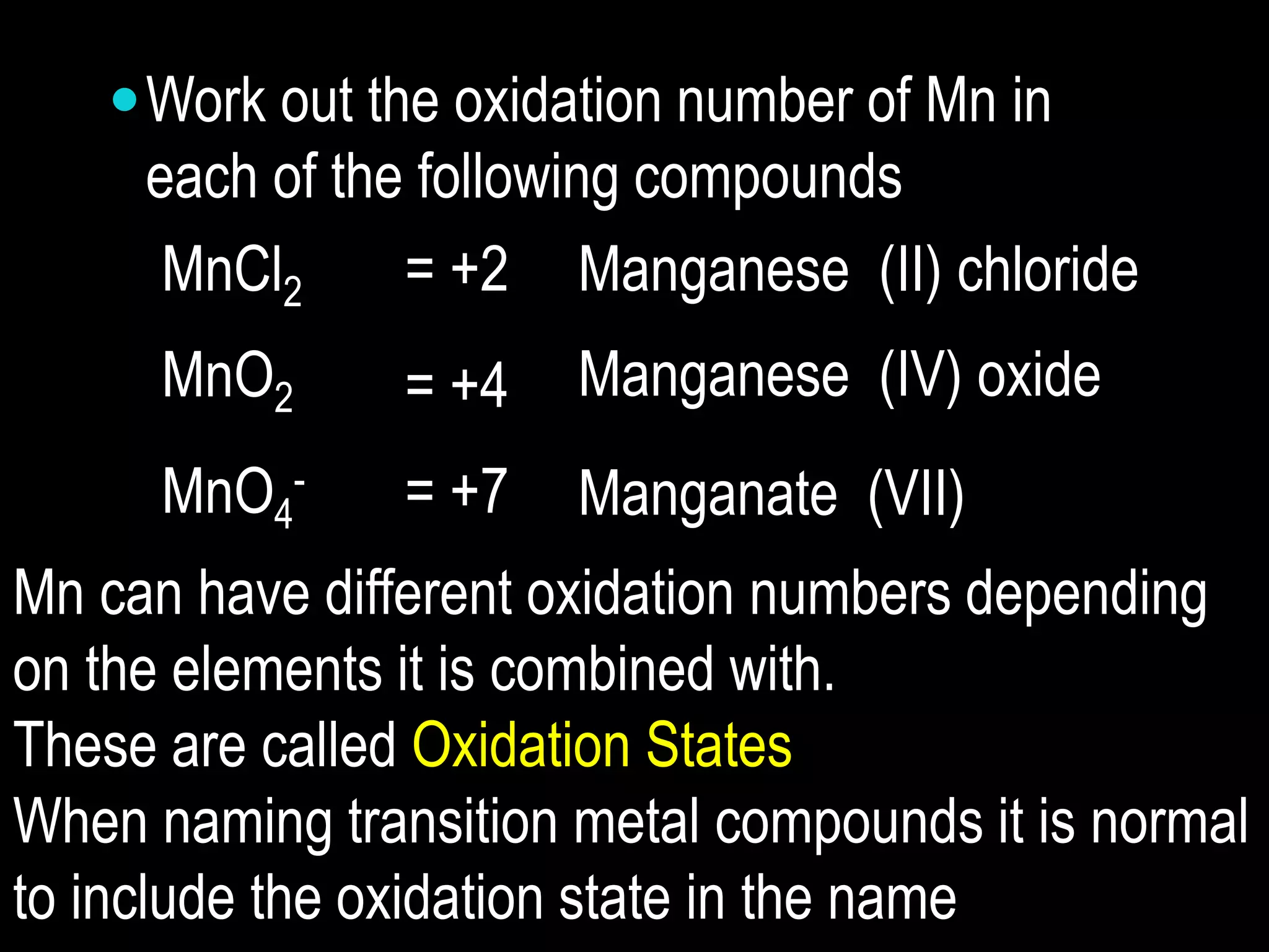 2.6.1 oxidation numbers | PPTX