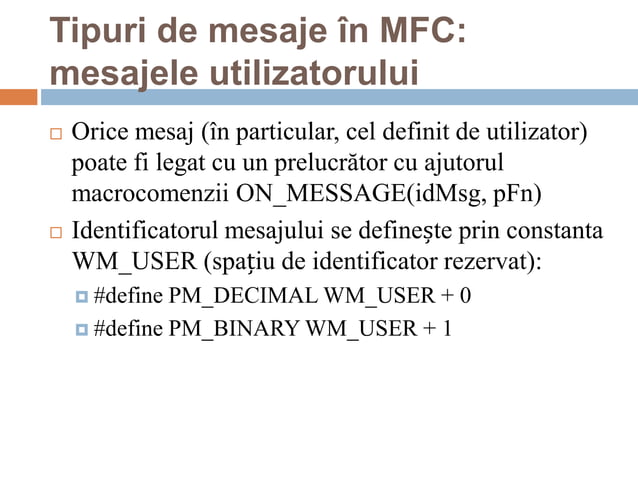 MFC programare bazată pe evenimente | PPTX