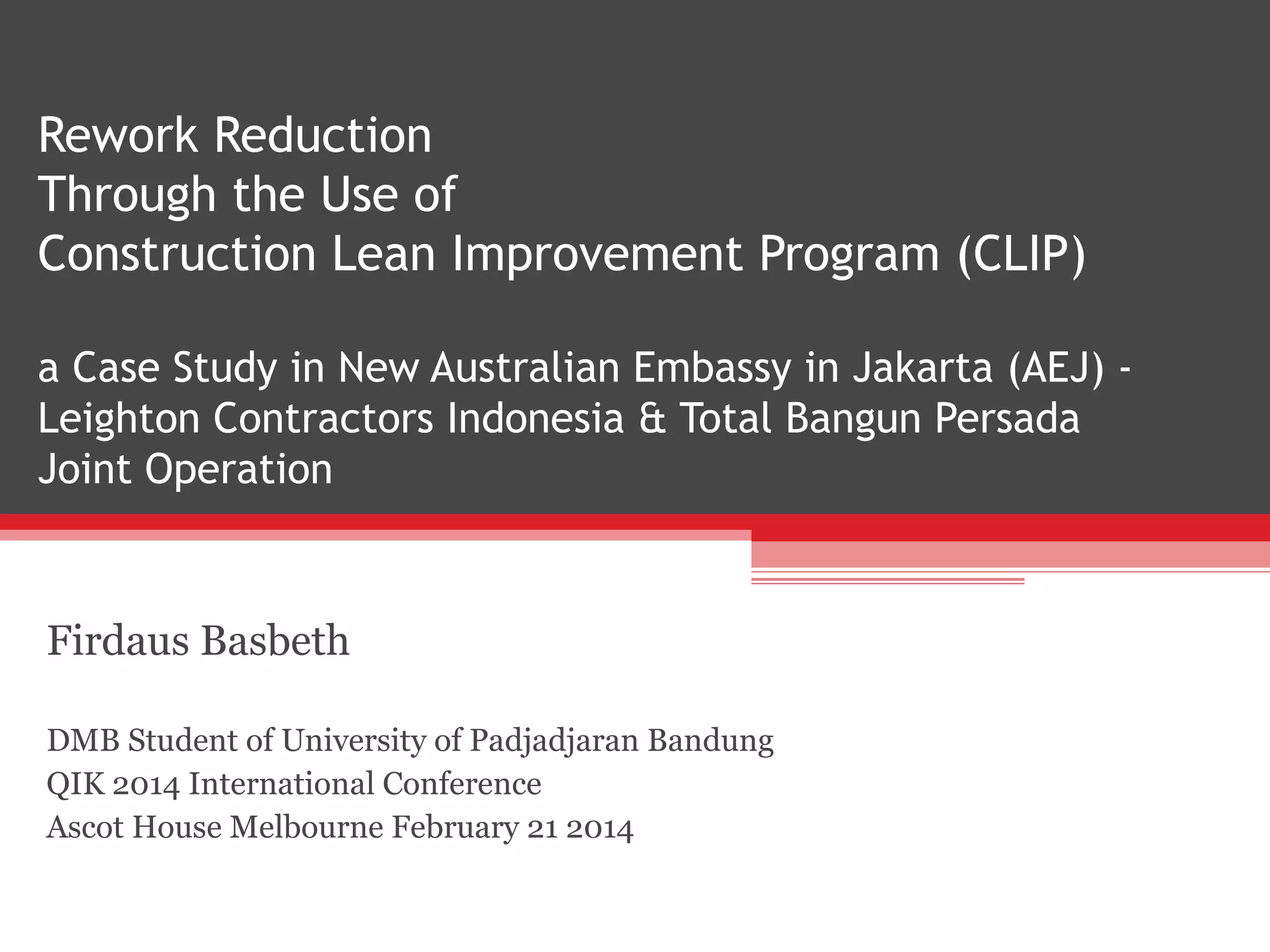 Rework Reduction in Construction Project | PPT