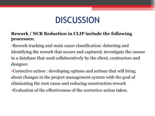 Rework Reduction in Construction Project | PPT