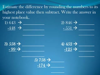 2. estimating differences | PPTX