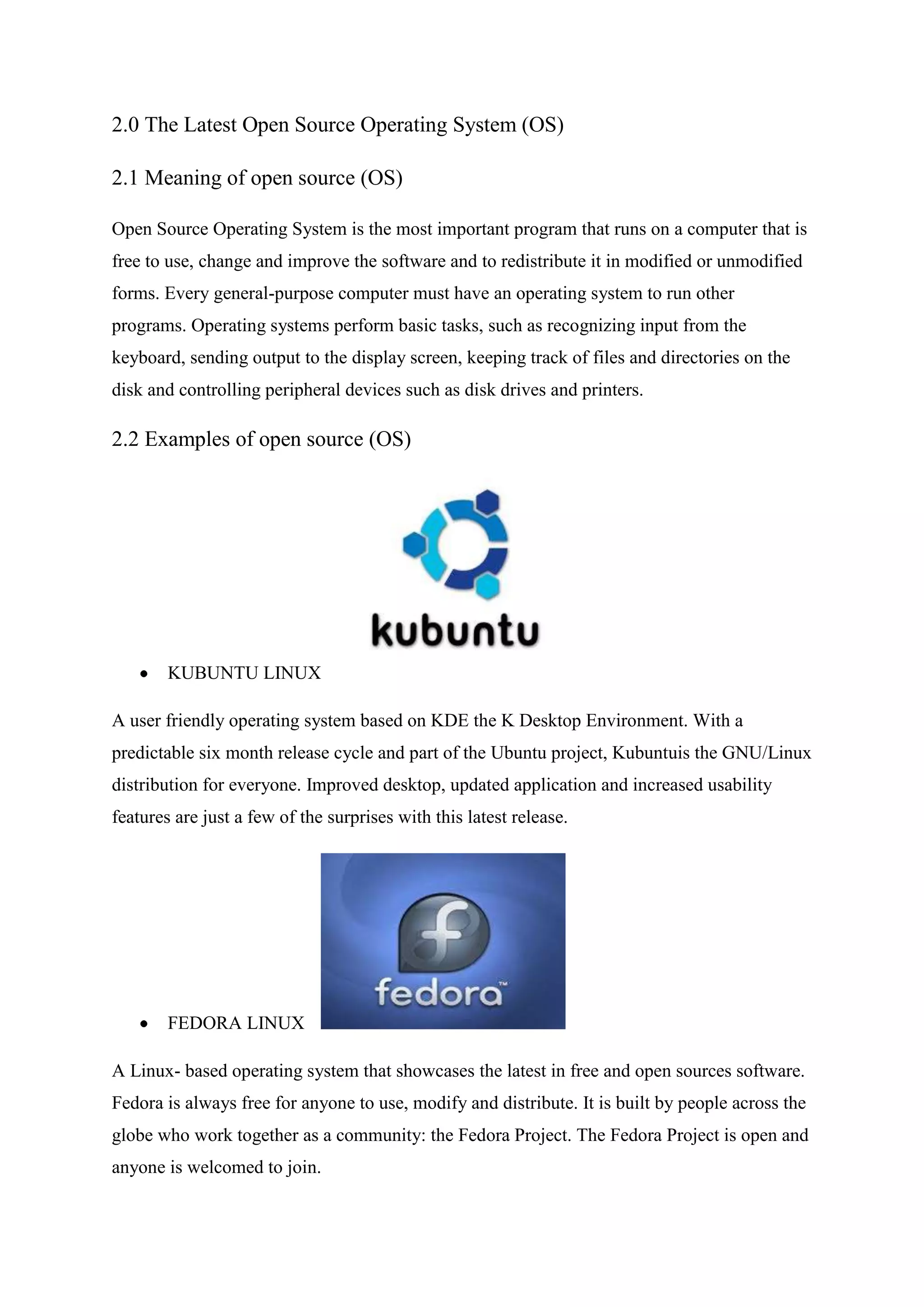 2.0 2.1 2.2 | DOCX | Operating Systems | Computer Software and Applications