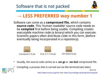 Part 2 of 'Introduction to Linux for bioinformatics': Installing software | PDF