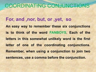 2. coordinating conjunctions | PPT