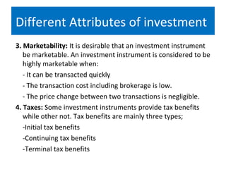 Investment Securities. alternatives & attributes | PPT