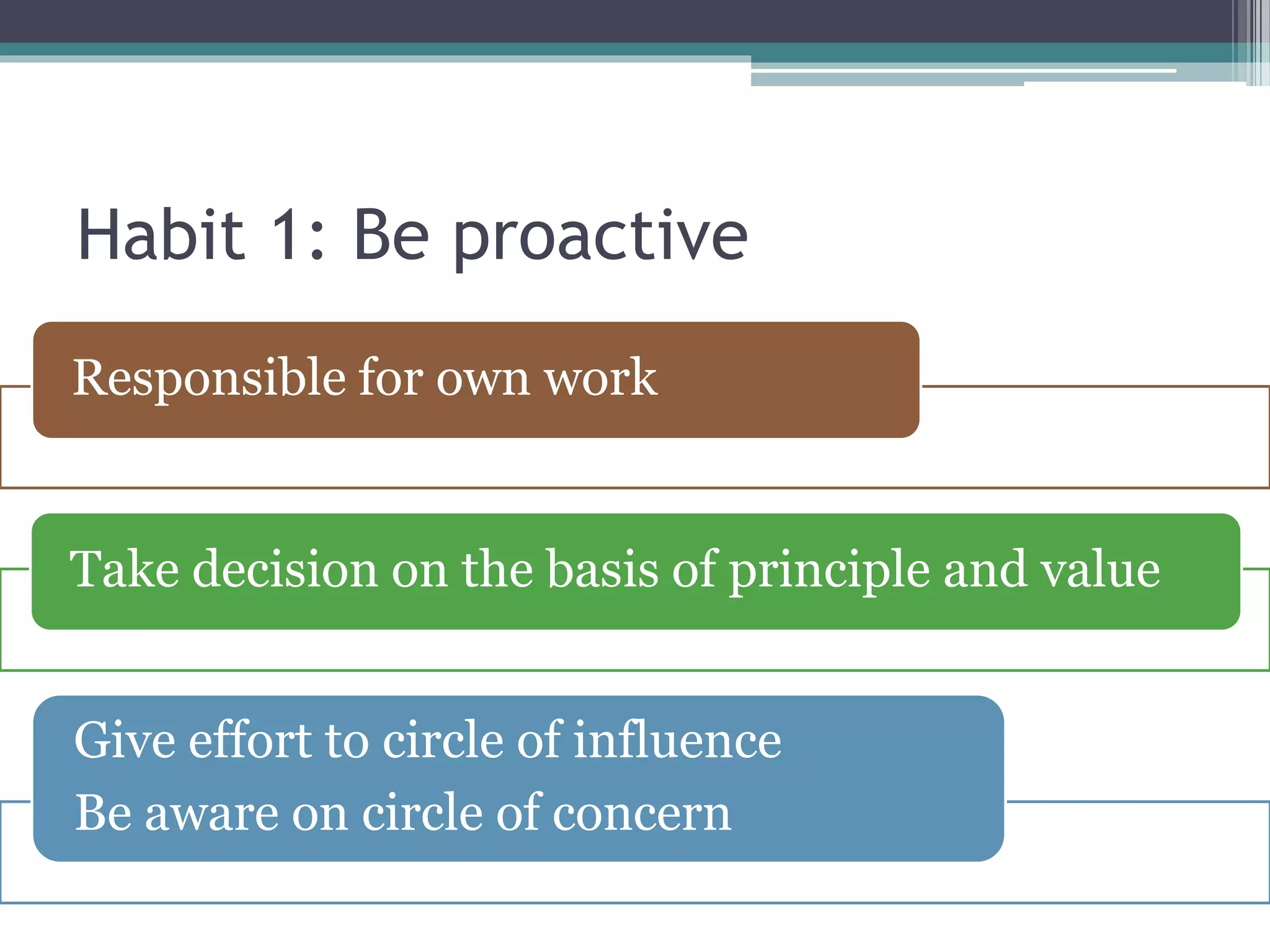 7 basic habits for highly effective people | PPTX