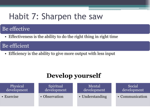 7 basic habits for highly effective people | PPTX
