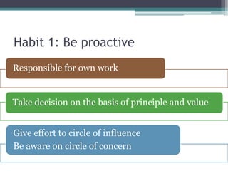 7 basic habits for highly effective people | PPTX