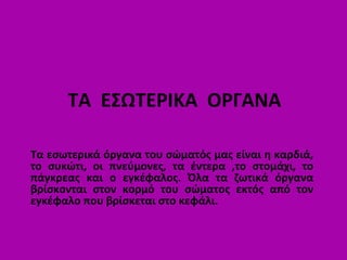 Τα εσωτερικά όργανα 2 | PPT