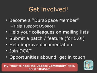 DuraSpace Plenary - DSpace Overview at OR14 | PPT