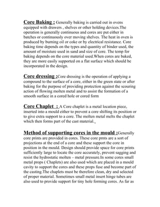 IIIE SECTION A MANUFACTURING TECHNOLOGY NOTES 2.core materilas and ...