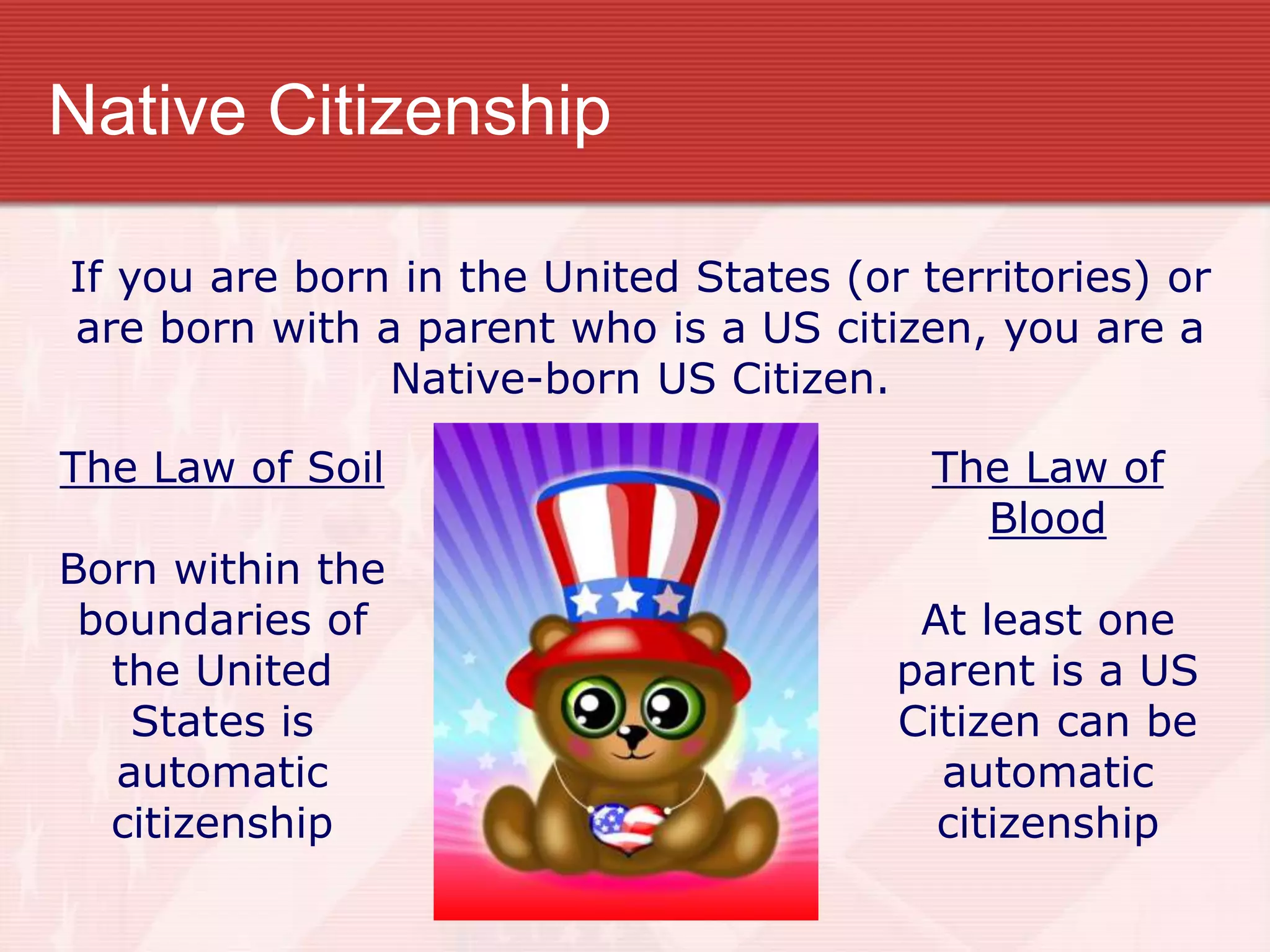 2. native v. naturalized and process | PPTX | Law