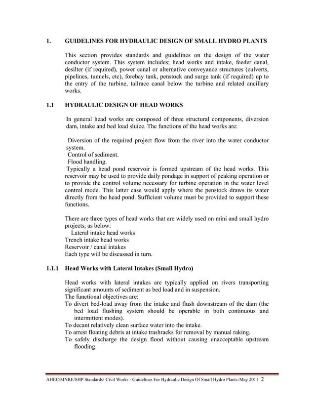 2.2 gl for-hydaulic_design_of_shp_project | PDF