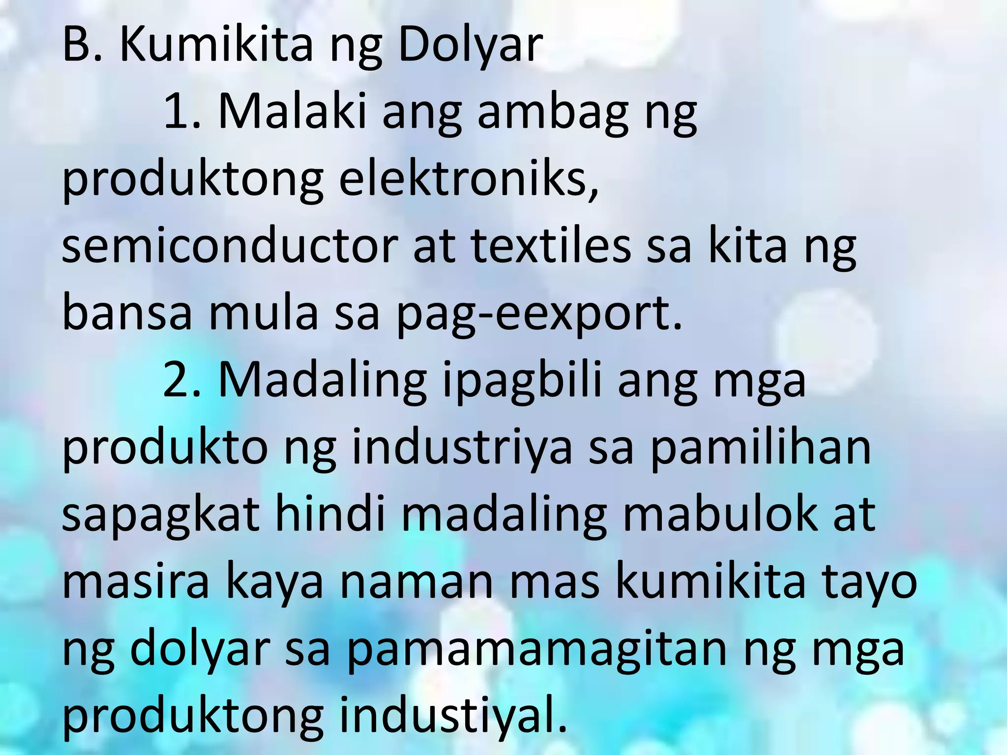 Mga subsektor ng industriya (Ekonomiks) | PPTX