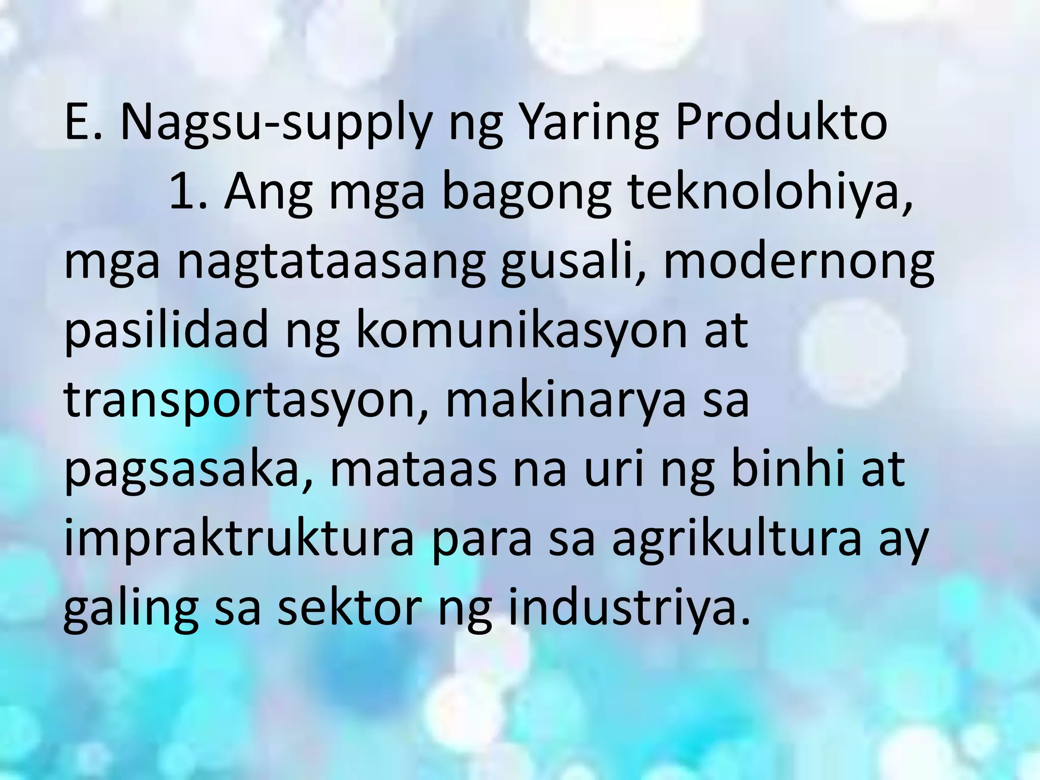 Mga subsektor ng industriya (Ekonomiks) | PPTX