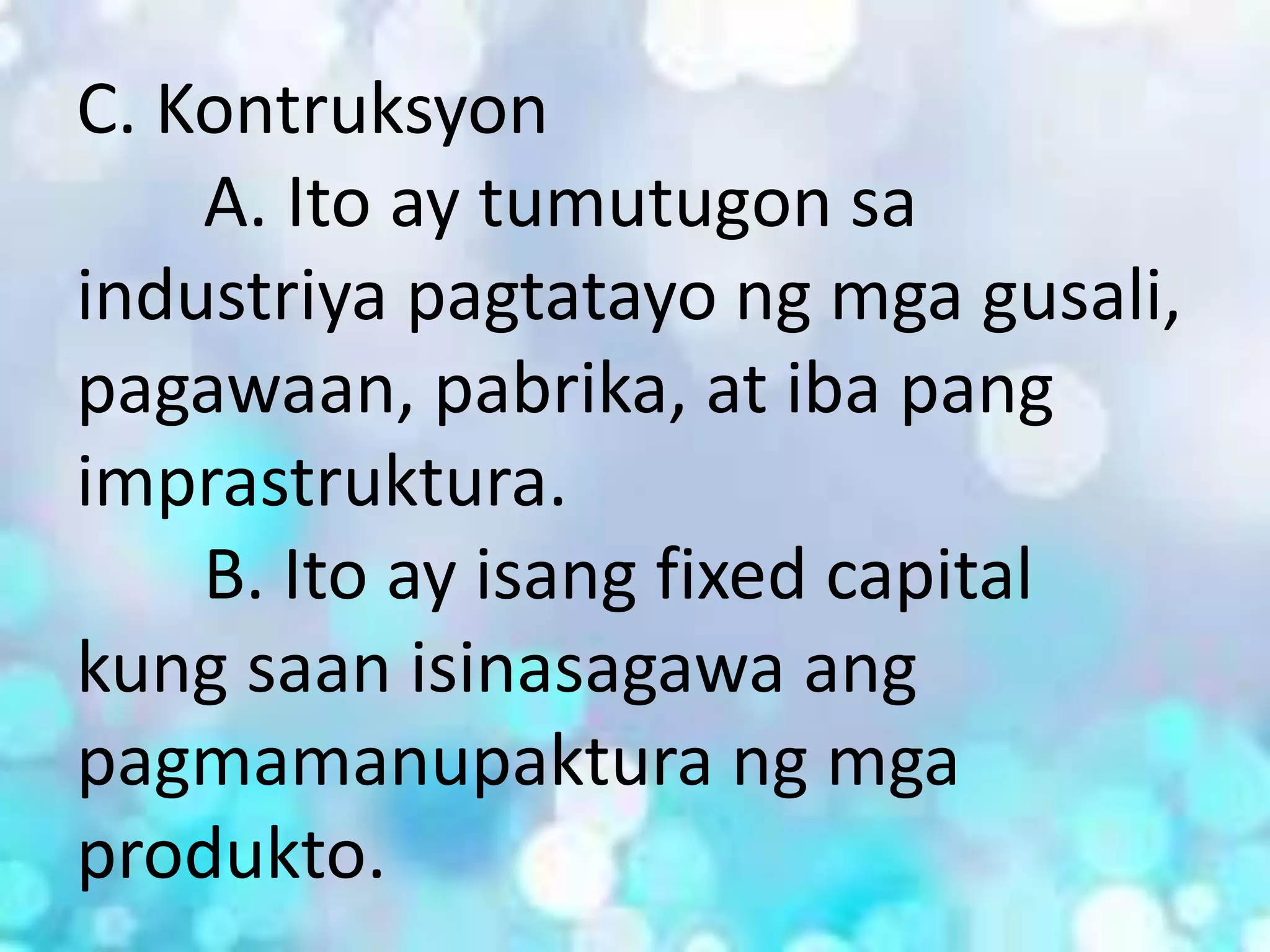 Mga subsektor ng industriya (Ekonomiks) | PPTX
