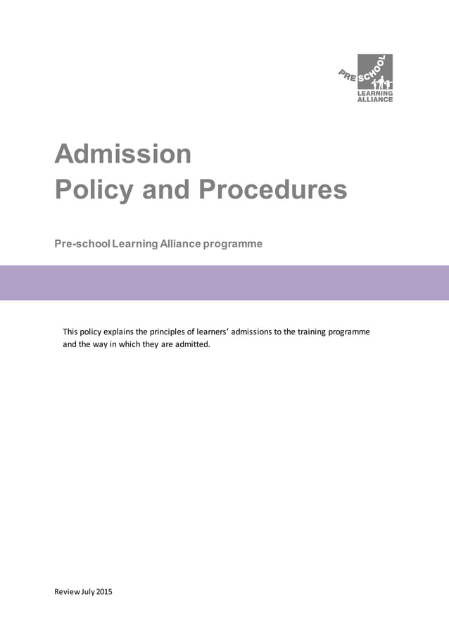 2.admissions procedure alliance 2014 15 | PDF