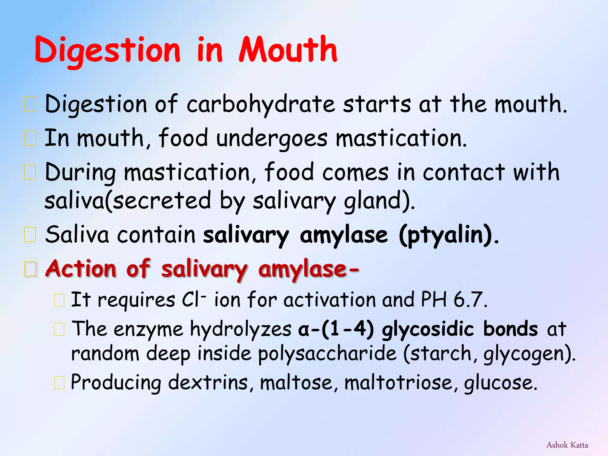 Digestion and Absorption of carbohydrates | PPSX
