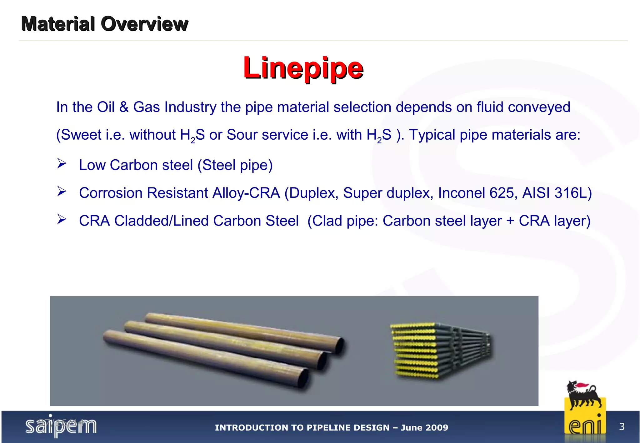2. pipeline materials overview | PPT