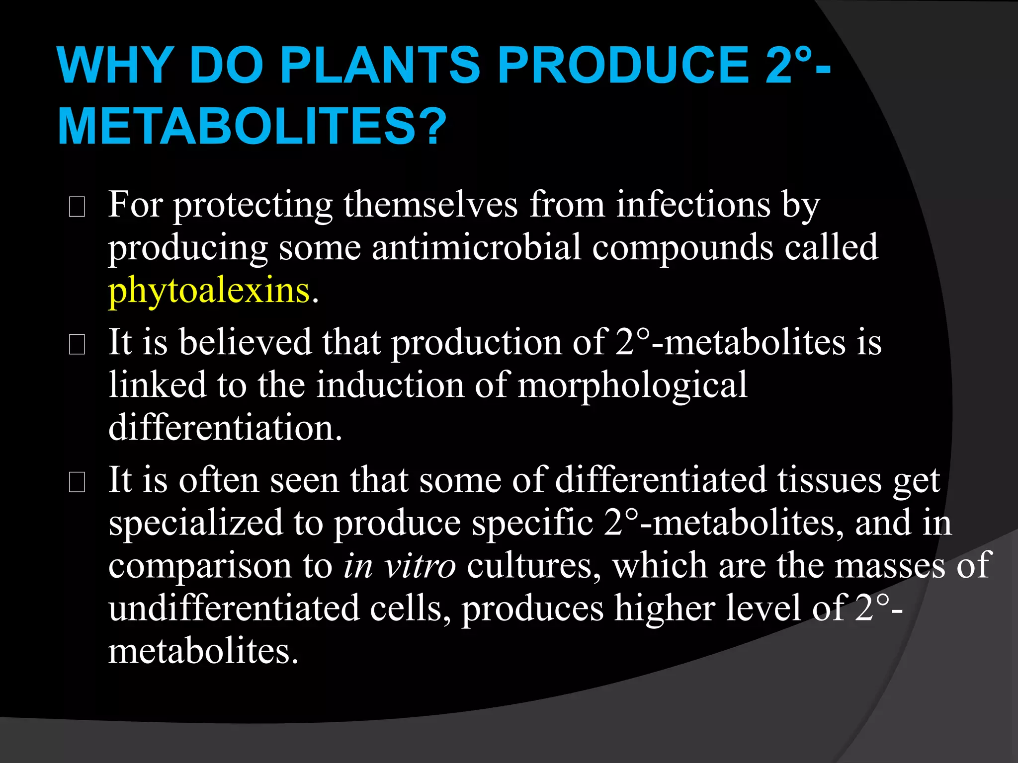 Production of secondary metabolites | PPTX