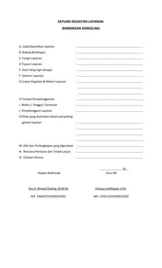 2. blanko satuan kegiatan lay bk | PDF