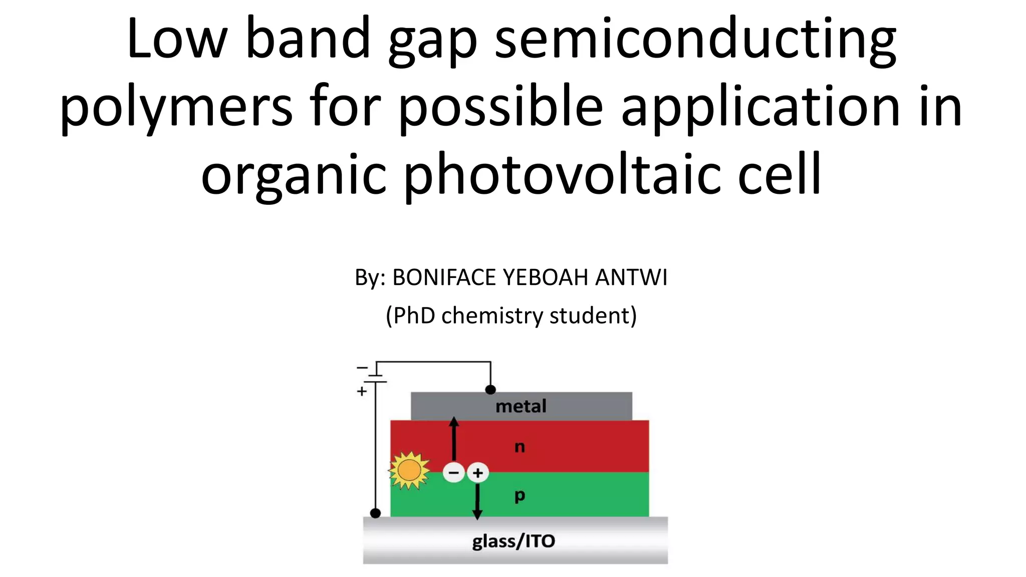 Synthesis Of Semiconducting Polymers For Possible Application In Autosaved Ppt