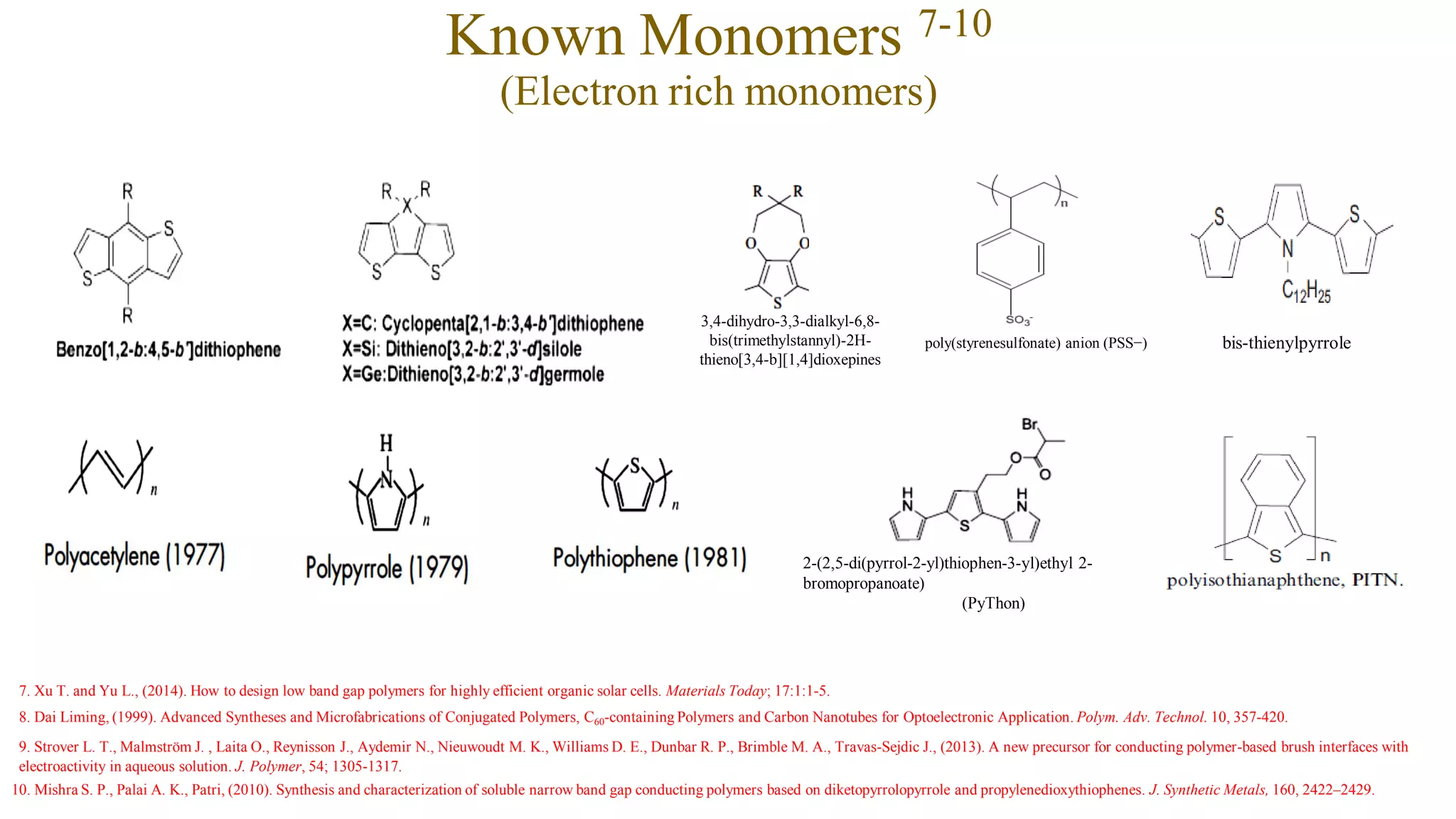 Synthesis Of Semiconducting Polymers For Possible Application In [autosaved] Ppt