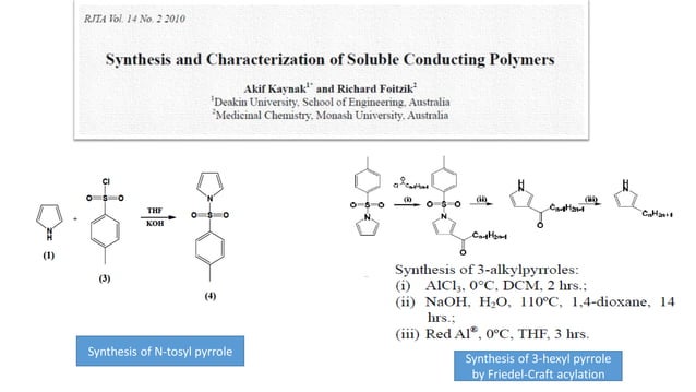 Synthesis Of Semiconducting Polymers For Possible Application In Autosaved Ppt