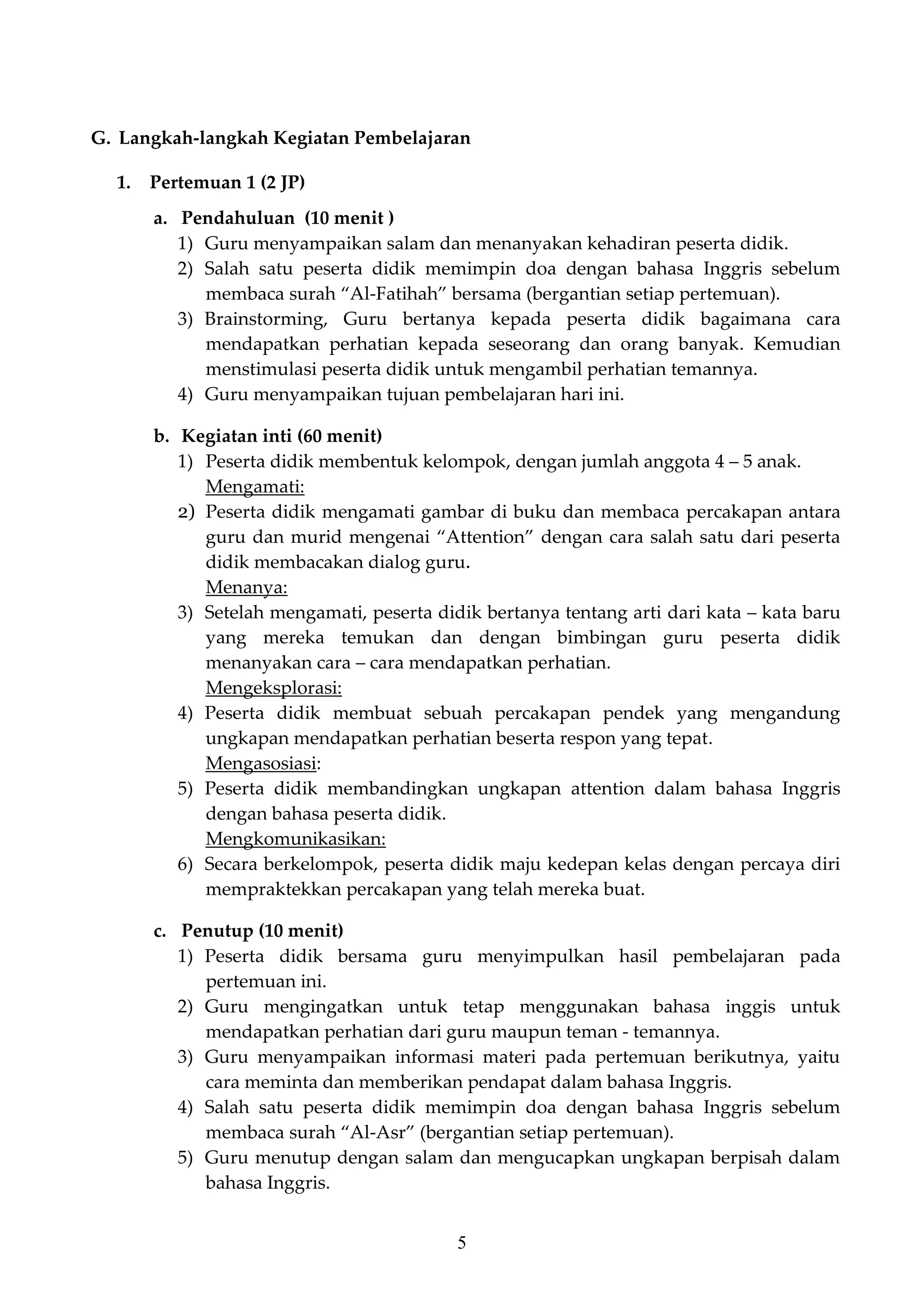 RPP bahasa Inggris kelas 8 semester 1 kurikulum 2013 (bab 1) | DOCX