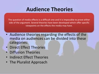 Audience: The Effects Debate | PPTX
