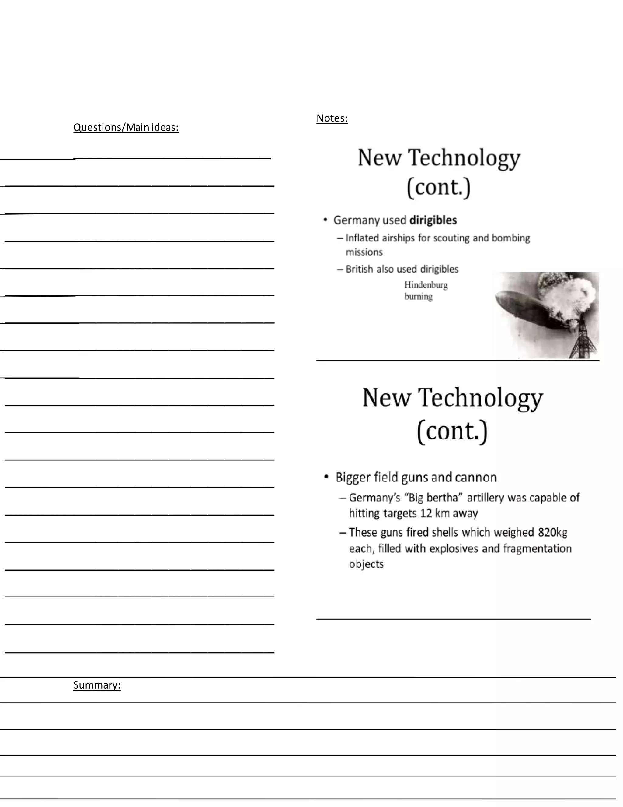 2.3 new technology of ww1 | DOCX