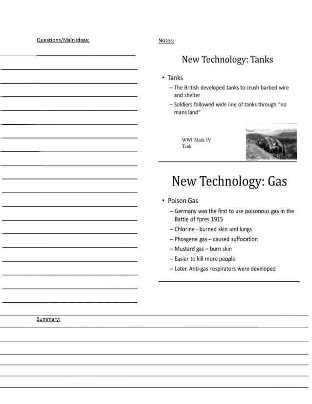 2.3 new technology of ww1 | DOCX