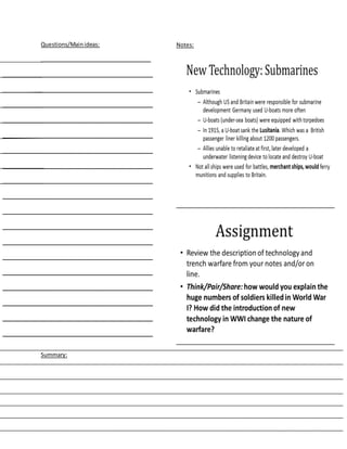 2.3 new technology of ww1 | DOCX