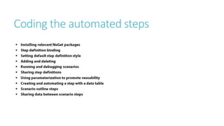 Using Specflow for BDD | PPTX
