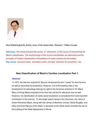 New Classification of Black’s Cavities Localization Part 1 | DOCX