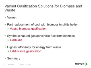 Valmet gasification - Frank Ligthart | PDF