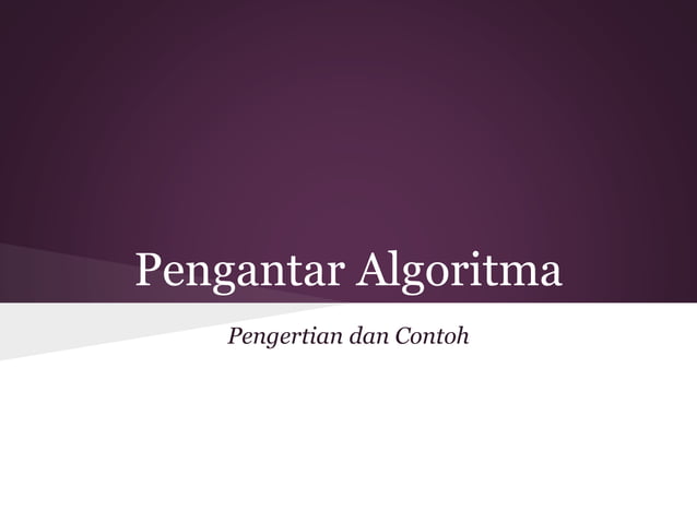 Pengertian Algoritma Ppt